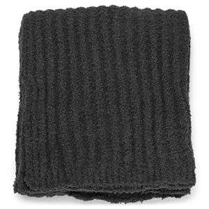 DEMDACO Men's Comfort Dark Pewter Grey 55 x 55 Knit Polyester Fabric Giving Throw Blanket