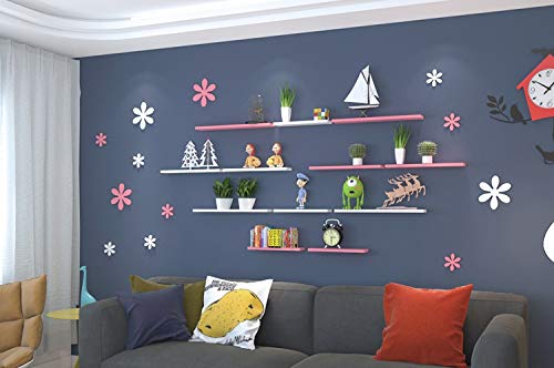 WANLIAN Wall Shelf Wall Mount Living Room Creative Shelf Wall Mount Wall Shelf Bookshelf Decoration Shelf 20in×3.6in (Pink)