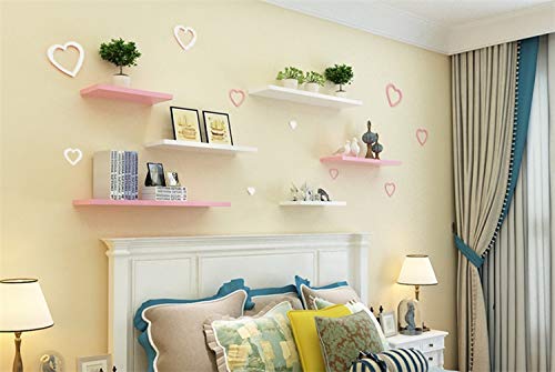 WANLIAN Wall Shelf Wall Mount Living Room Creative Shelf Wall Mount Wall Shelf Bookshelf Decoration Shelf 20in×3.6in (Pink)