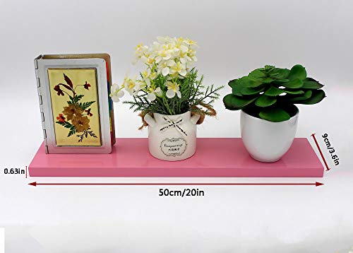 WANLIAN Wall Shelf Wall Mount Living Room Creative Shelf Wall Mount Wall Shelf Bookshelf Decoration Shelf 20in×3.6in (Pink)