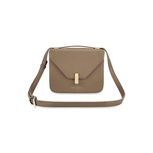 katie loxton casey womens medium vegan leather convertible crossbody top handle satchel purse taupe