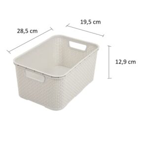 BranQ - Home essential Wicker Basket Set of 4 Small 7 litres, Cream, 4er-Set 7l