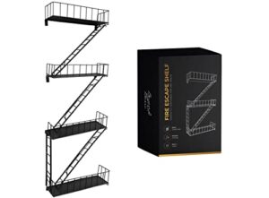 beyond basic fire escape shelf – versatile new york inspired hanging wall shelves make a great action figure shelf or planter shelf – prepare to receive compliments for this modern floating wall shelf