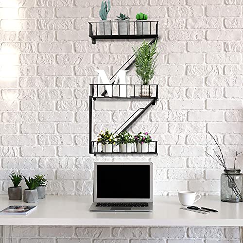 Beyond Basic Fire Escape Shelf - Versatile New York Inspired Hanging Wall Shelves Make a Great Action Figure Shelf or Planter Shelf - Prepare to Receive Compliments for This Modern Floating Wall Shelf