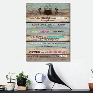 Inspirational Wall Art Scripture Bible Verse Wall Art Christian Canvas Art for Office Bathroom Bedroom Wall Decor Rustic Farmhouse Wall Decor Religious Gifts Be Still and Know that I am God