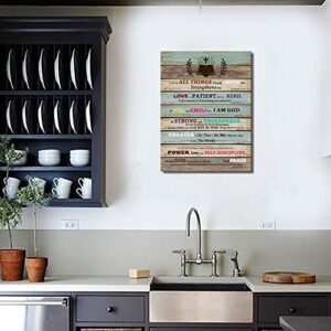 Inspirational Wall Art Scripture Bible Verse Wall Art Christian Canvas Art for Office Bathroom Bedroom Wall Decor Rustic Farmhouse Wall Decor Religious Gifts Be Still and Know that I am God