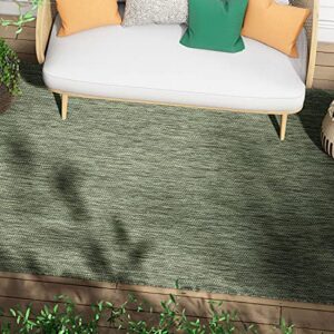 well woven medusa leif green nordic geometric pattern indoor/outdoor flatweave 5’3″ x 7’3″ area rug