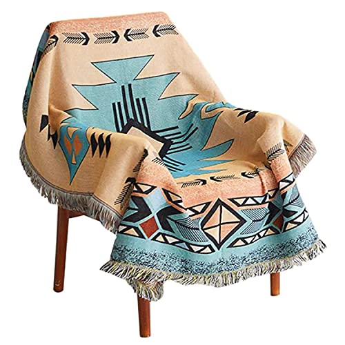 Hopstar Aztec Throw Blanket Navajo Indian Blankets and Throws Boho Western Decor Couch Cover Blanket for Bed Sofa Living Room Beach Travel 51"x63"