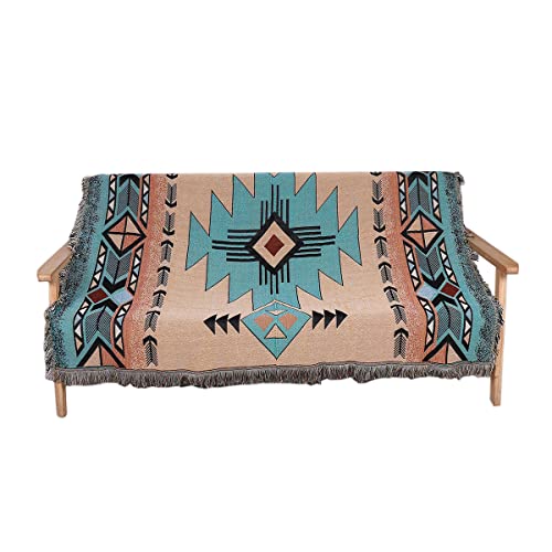 Hopstar Aztec Throw Blanket Navajo Indian Blankets and Throws Boho Western Decor Couch Cover Blanket for Bed Sofa Living Room Beach Travel 51"x63"