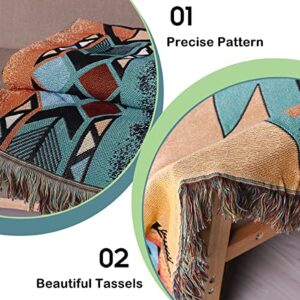 Hopstar Aztec Throw Blanket Navajo Indian Blankets and Throws Boho Western Decor Couch Cover Blanket for Bed Sofa Living Room Beach Travel 51"x63"