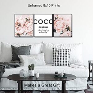 Fashion design Inspirational Quote - Glam Room Decor - Luxury Fashion Home Decor - Glamour Wall Art - Designer Wall Decor for Women - Elegant Couture Gift - Boho Poster Picture print Set