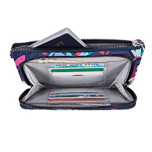 Travelon Women's RFID Blocking Phone Clutch Wallet, Mod Floral, 8.25 x 4.5 x 1