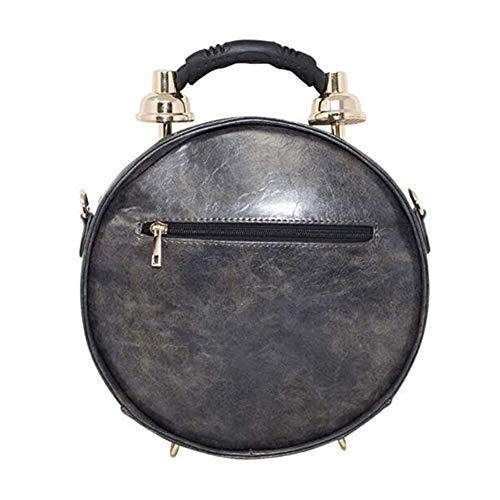 Real Working Clock Shoulderbags Ladies Vintage Clutch Bag Steampunk Style Handbag (Gray)