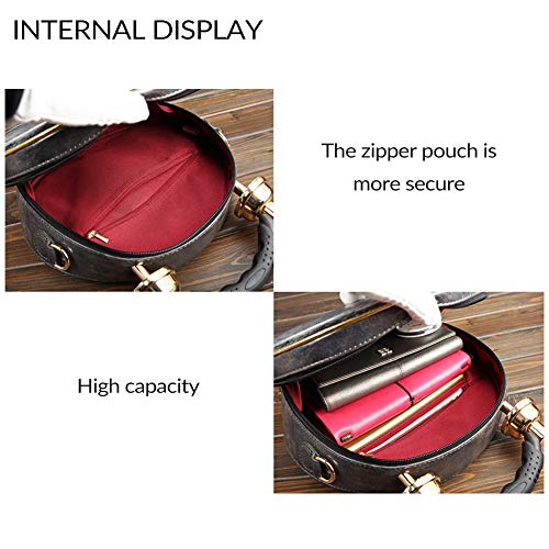 Real Working Clock Shoulderbags Ladies Vintage Clutch Bag Steampunk Style Handbag (Gray)