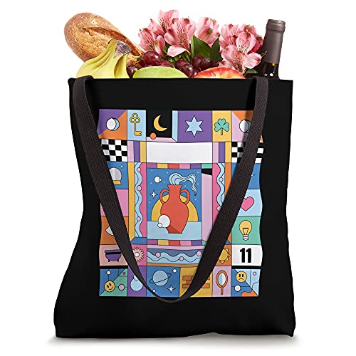 Aquarius Colourful Zodiac Sign Horoscope Astrology Tote Bag