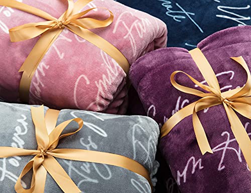 Chanasya Best Friends Forever Gift Throw Blanket - Sherpa Microfiber Strength Love Joy Cherish Fun Laughter Thoughtful Gift Throw - for Women Men Birthday BFF Besties (50x65 Inches)- Rose Dust Blanket