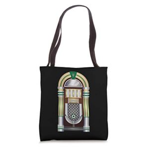 retro jukebox music oldies aesthetic cool vintage lover gift tote bag