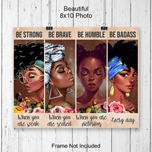 Be Strong Be Brave Be Badass Poster - African American Women - African American Woman - Black Women - African American Wall Art - Black Wall Art - Motivational Wall Decor - Encouragement Gifts