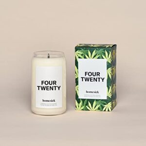 Homesick Premium Scented Candle, Four Twenty - Scents of Bergamot, Sandalwood, 13.75 oz, 60-80 Hour Burn, Gifts, Soy Blend Candle Home Decor, Relaxing Aromatherapy Candle