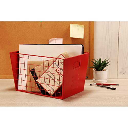 Unknown1 7.5" Red Wire Basket Multifunctional 7.5 Metal