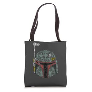 star wars boba fett icon fill tote bag