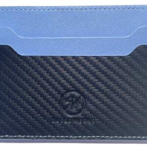 Motorsport Wallet - slim carbon fiber leather with RFID protection card case (Powder Blue)