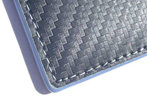 Motorsport Wallet - slim carbon fiber leather with RFID protection card case (Powder Blue)