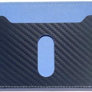 Motorsport Wallet - slim carbon fiber leather with RFID protection card case (Powder Blue)