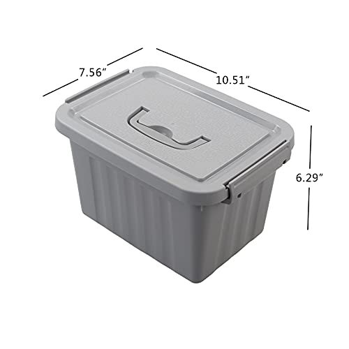 Readsky 6 Quart Plastic Storage Box, Latching Boxes with Handles, 6-Pack