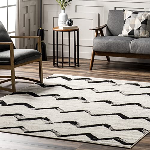 nuLOOM Zelda Zig-Zag Modern Area Rug, 4' x 6', Grey