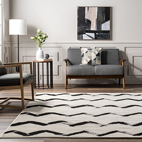 nuLOOM Zelda Zig-Zag Modern Area Rug, 4' x 6', Grey