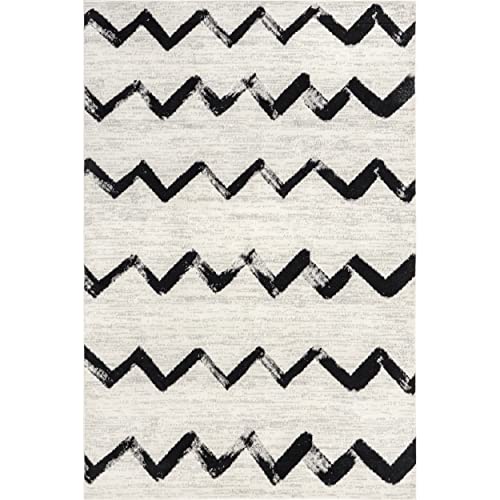 nuLOOM Zelda Zig-Zag Modern Area Rug, 4' x 6', Grey