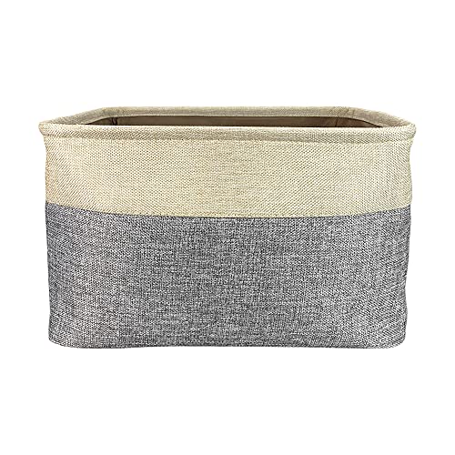 MALIHONG Personalized Foldable Storage Basket with Cute Dog Boston Terrier Collapsible Sturdy Fabric Bone Pet Toys Storage Bin Cube with Handles for Organizing Shelf Home Closet, Grey and White