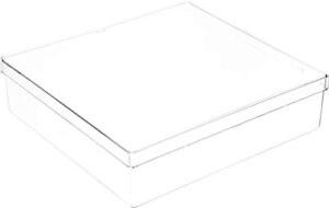 pioneer plastics 062c clear square plastic container, 5.25″ w x 5″ d x 1.375″ h, pack of 4