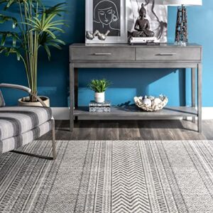 nuLOOM Artemisia Modern Tribal Runner Rug, 2' x 6', Grey