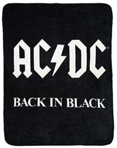 ac/dc blanket back in black super soft and cuddly fleece plush throw blanket