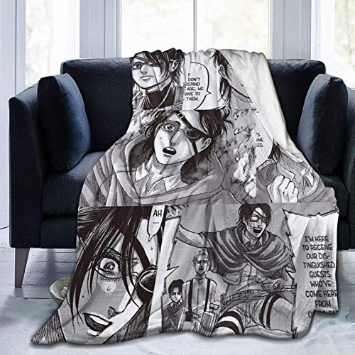 Throw Blanket Hange Zoe Attack On Titan Soft Microfiber Sofa Blanket Comfortable Luxury Air-Conditioning Quilt Large 80" X60“