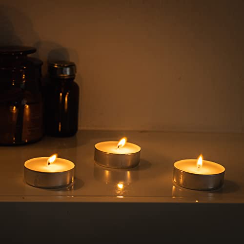 Stonebriar 20 Pack Unscented Mega Oversized Tea Light Candles with 9 Hour Extended Burn Time