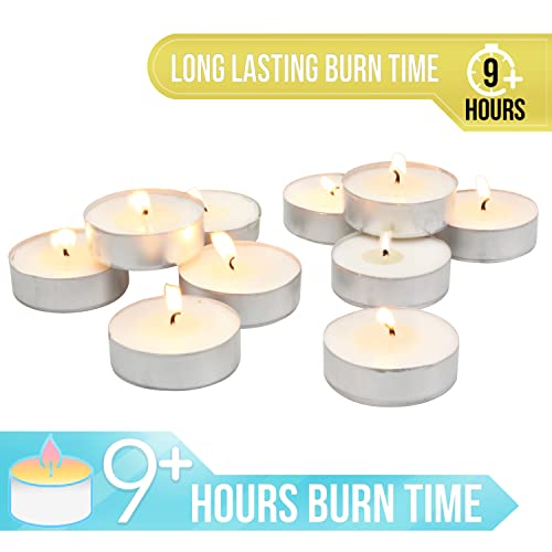 Stonebriar 20 Pack Unscented Mega Oversized Tea Light Candles with 9 Hour Extended Burn Time