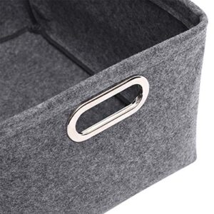 Brabtod Foldable Fabric Felt Storage Bins with Handles, Pet Supplies Storage for Bedroom, Closet, Toys, Laundry Cute Storage Baskets -gray-cat