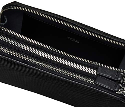 TUMI Black Chrome Triple Zip Clutch