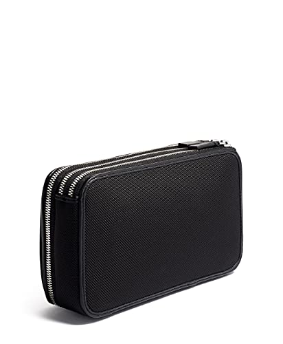 TUMI Black Chrome Triple Zip Clutch