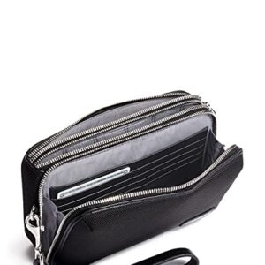 TUMI Black Chrome Triple Zip Clutch