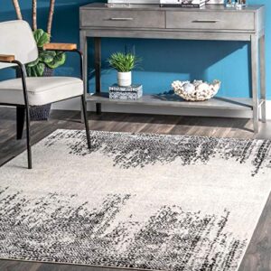 nuloom konstantin contemporary chevron area rug, 9′ x 12′, grey