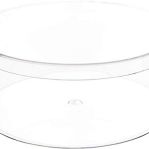 Pioneer Plastics 185C Clear Round Plastic Container, 7.375" W x 3" H, Pack of 4