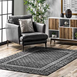 nuLOOM Arabella Contemporary Bordered Area Rug, 8' x 10', Black