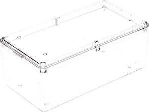 pioneer plastics 155c clear rectangular plastic container, 4.3125″ w x 2.25″ d x 1.75″ h