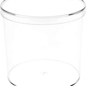 Pioneer Plastics 115C Clear Cylinder Plastic Container, 3.375" W x 3.125" H