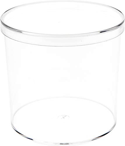 Pioneer Plastics 115C Clear Cylinder Plastic Container, 3.375" W x 3.125" H