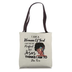 african american afrocentric christian woman god faith gift tote bag